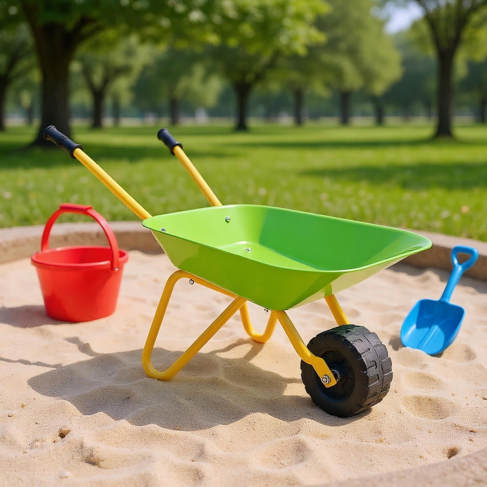 Topcobe Kids Wheelbarrow Garden Utility Cart, Outdoor Garden Backyard ...