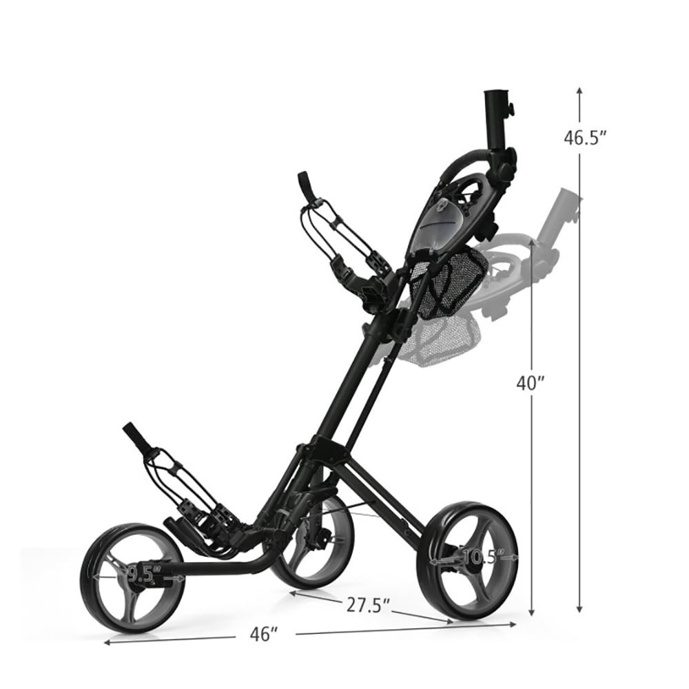 Topcobe Folding 3 Wheels Golf Push Cart with Brake Scoreboard ...