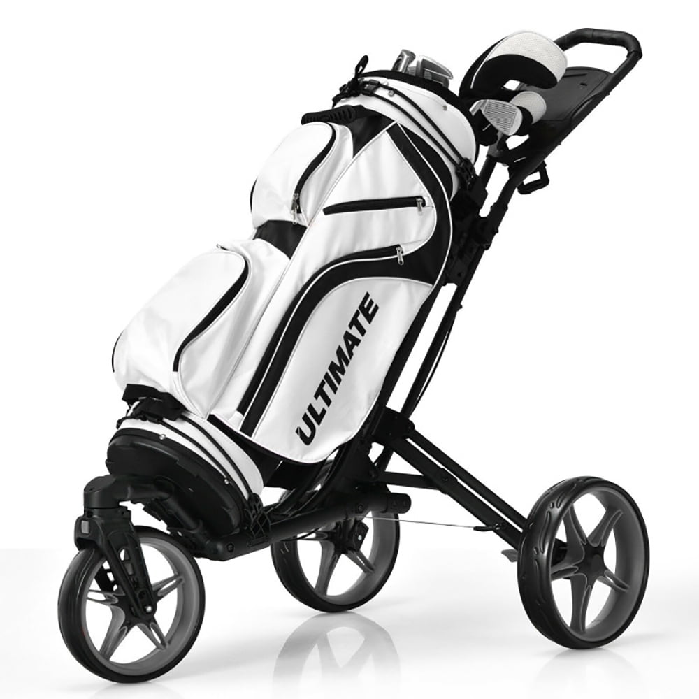 Topcobe Folding Golf Push Cart with Scoreboard Adjustable Handle Swivel ...