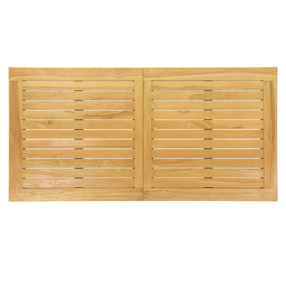 Topcobe Indoor Outdoor Teak Wood Slatted Tabletop Panel Board Split in ...