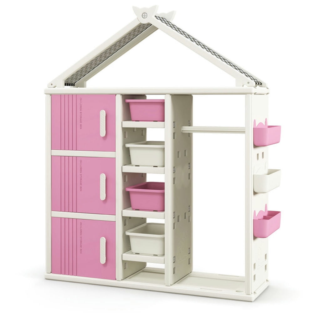 Topcobe Kids Costume Storage Closet with Storage Bins and Shelves and ...