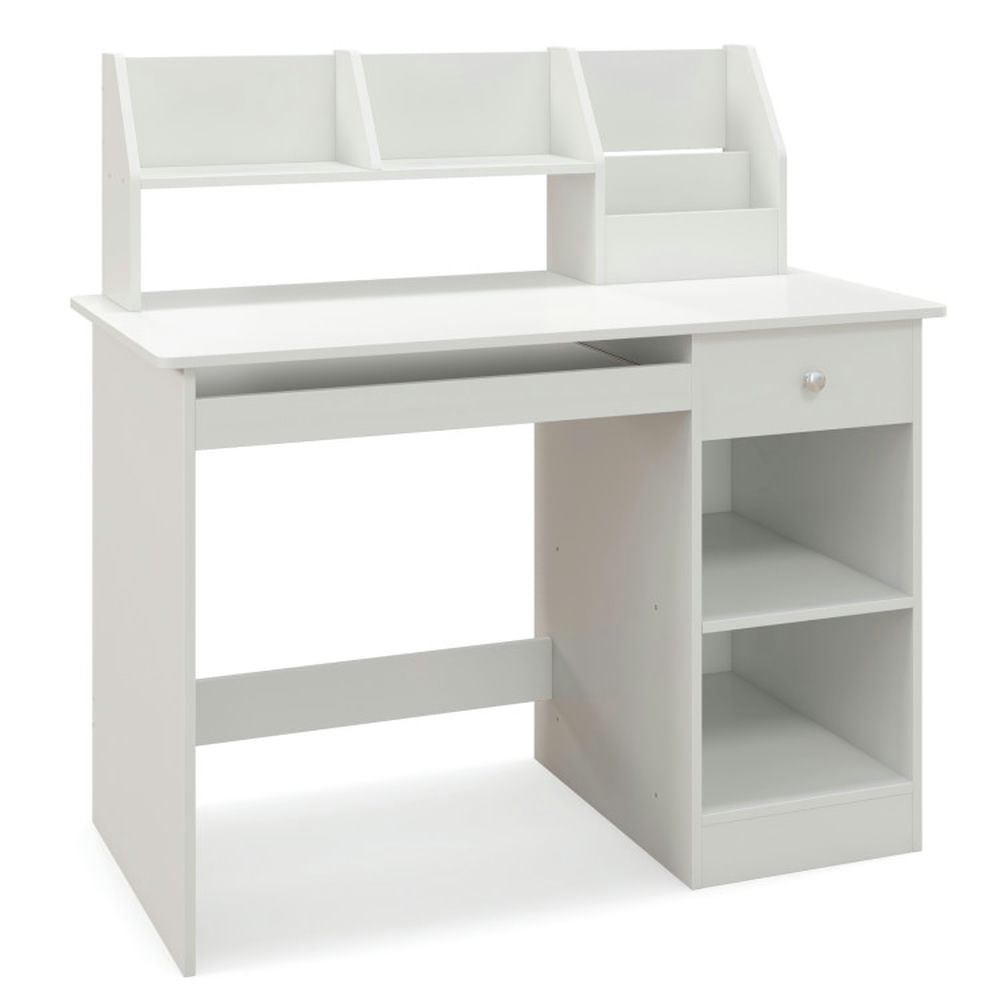Topcobe Kids Study Desk Children Writing Table with Hutch Drawer ...