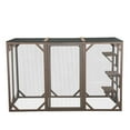 Topcobe Large Wooden Outdoor Cat Enclosure, Catio Cage with 3 Platforms ...