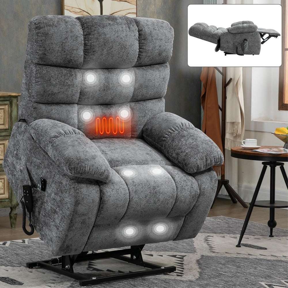 Topcobe Lift Recliner Chair Heat Massage Dual Motor Infinite Position ...