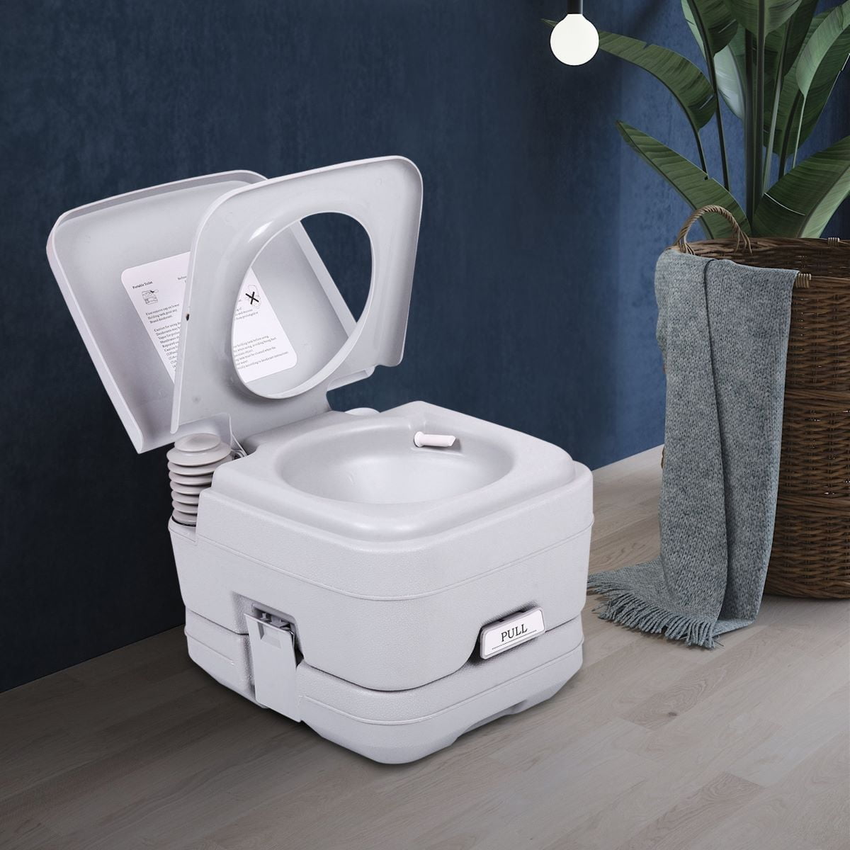 Topcobe Lightweight Porta Potty, 2.6 Gallon Flushable Camping Toilet ...