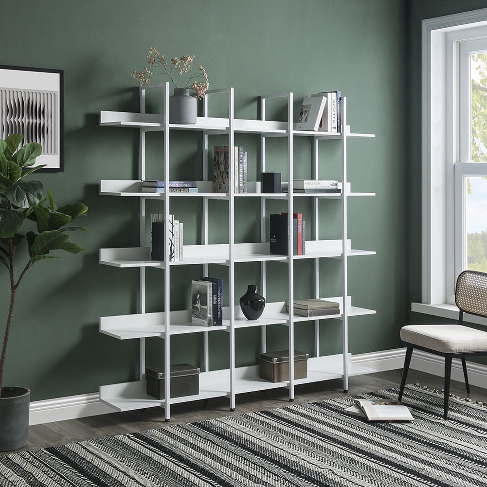 Topcobe Modern Industrial Style Book Shelf, 5-Tier Bookshelf, Wood and ...