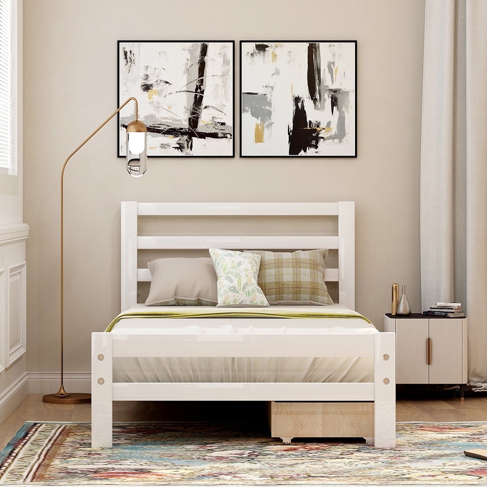 Topcobe Modern Wood Platform Bed for Home Hotel, Twin Size Bed Frame ... Topcobe Modern Wood Platform Bed for Home Hotel, Twin Size Bed Frame ...