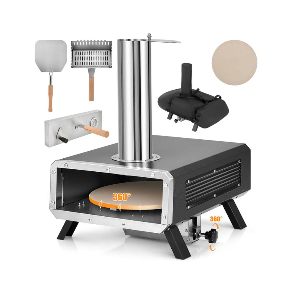 Topcobe Outdoor Pizza Oven Portable Wood Pellet Pizza Stove with 12 ...