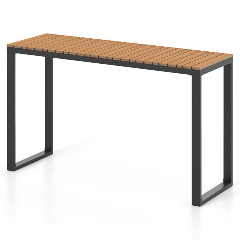 Topcobe Outdoor Rectangle Console Table with Long-Lasting WPC Tabletop ...