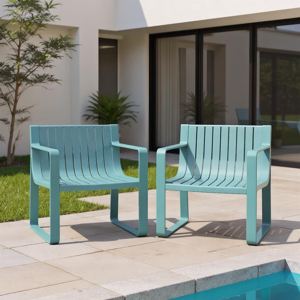 Topcobe Patio Chairs Set of 2 with Curved Backrests and Seats, Outdoor ...