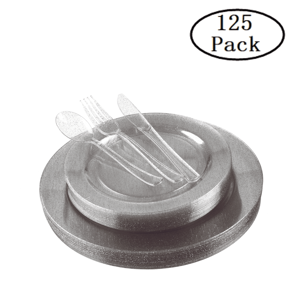 Topcobe Plastic Silverware Set, Disposable Party Plastic Flatware ...