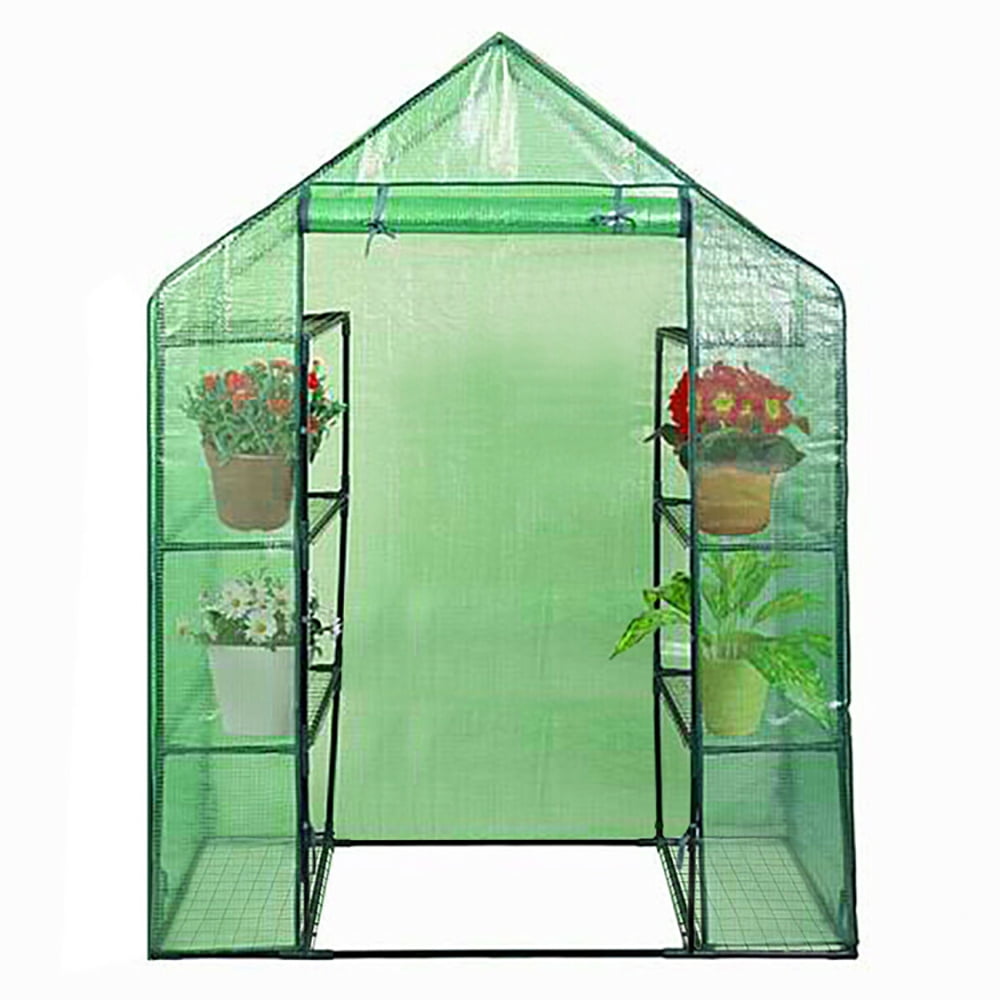 Topcobe Portable 4 Tier Walk-in Plant Greenhouse with 8 Shelves, Grow ...
