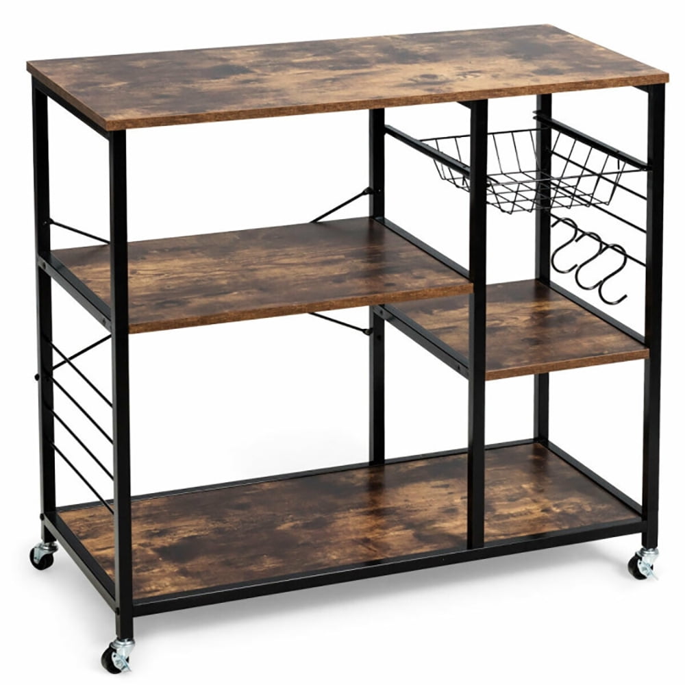 Topcobe Rolling Industrial Kitchen Baker's Storage Shelf, Basics ...