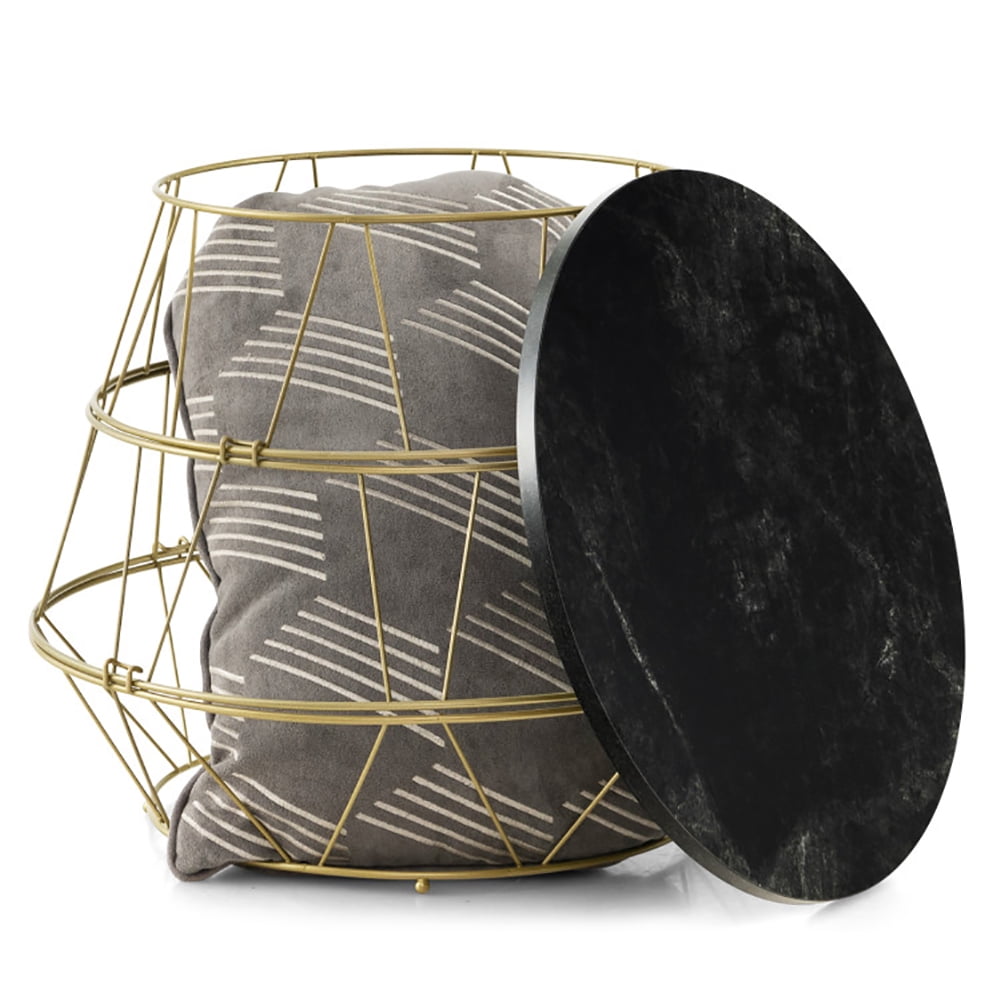 Topcobe Round Metal Frame End Table, Side End Table Coffee Table for ...