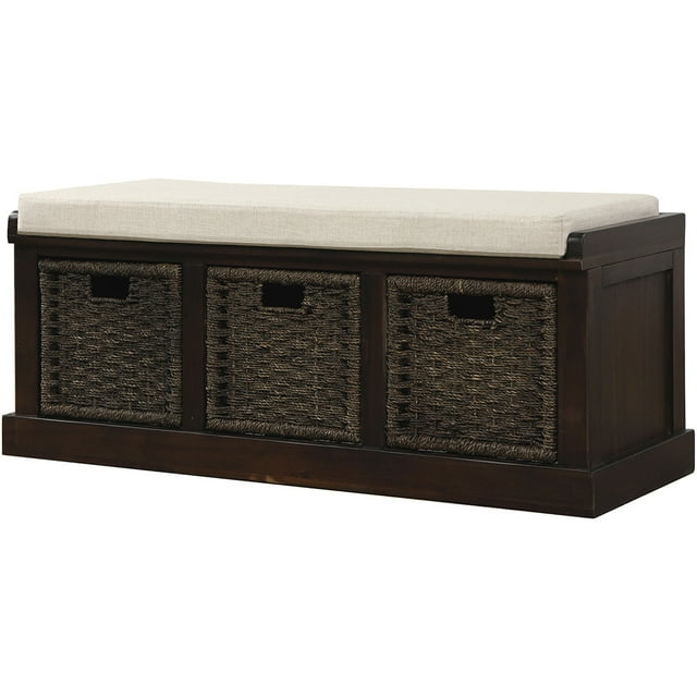 Topcobe Rustic Storage Bench, Entryway Bench with 3 Removable Classic ...