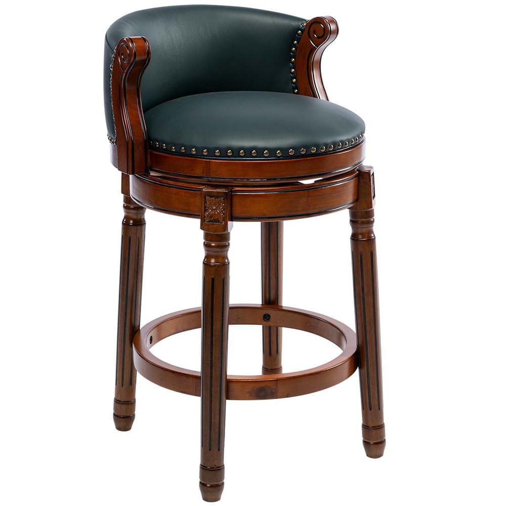 Topcobe Seat Height 26" Cow Top Leather Wooden Bar Stools, 360 Degree ...