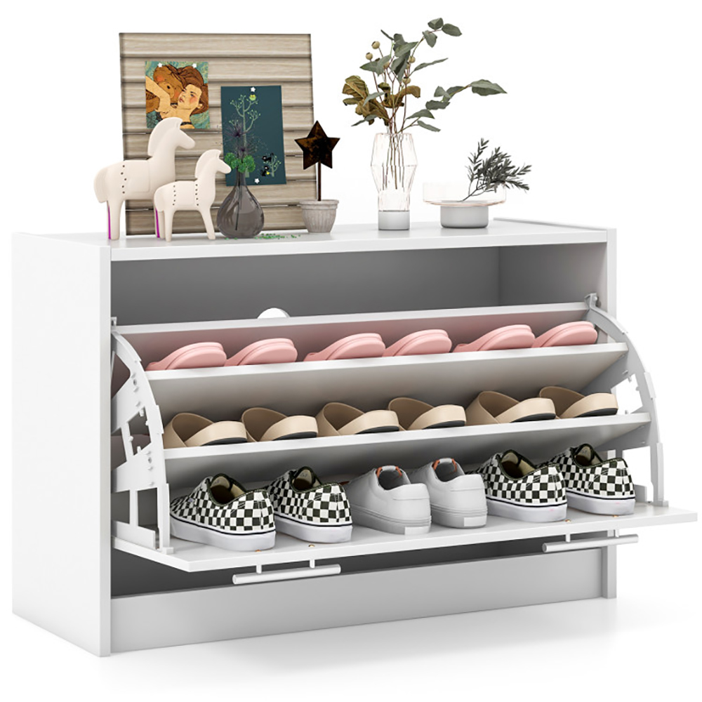 Topcobe Shoe Storage Cupboard Organizer with Top Display and Flip ...
