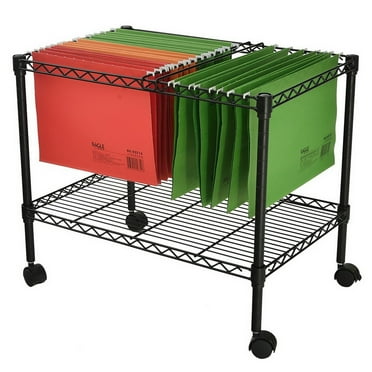 Oceanstar Portable 1-Tier Metal Rolling File Cart with Swivel Casters ...