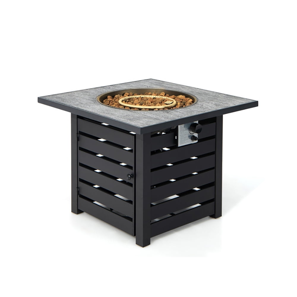 Topcobe Square Propane Fire Pit Table with Lava Rocks and Rain Cover ...