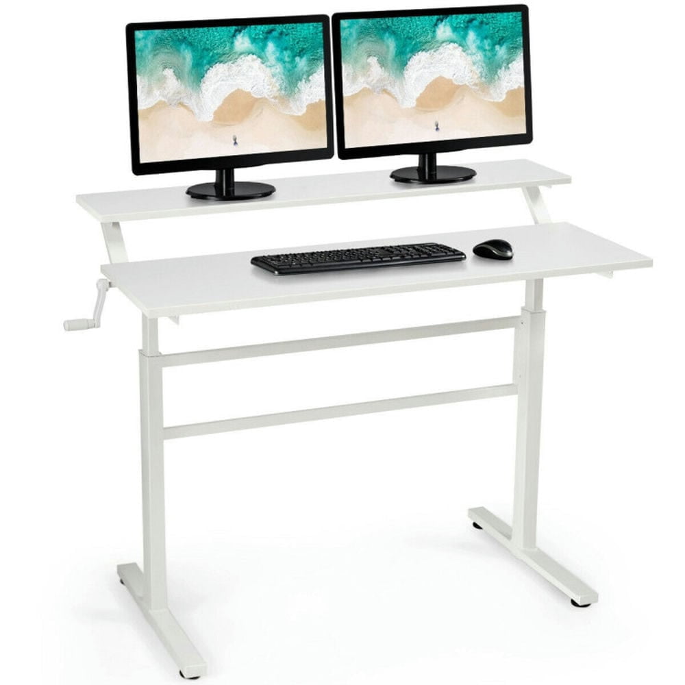 Topcobe Standing Desk Crank Adjustable Sit to Stand Workstation ...