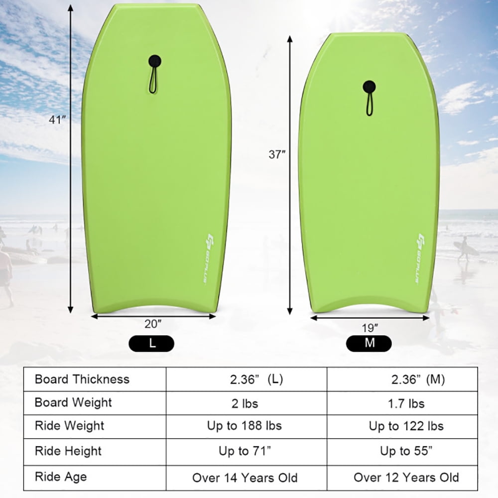 Topcobe Super Surfing Lightweight Bodyboard with Leash, Non-Slip ...