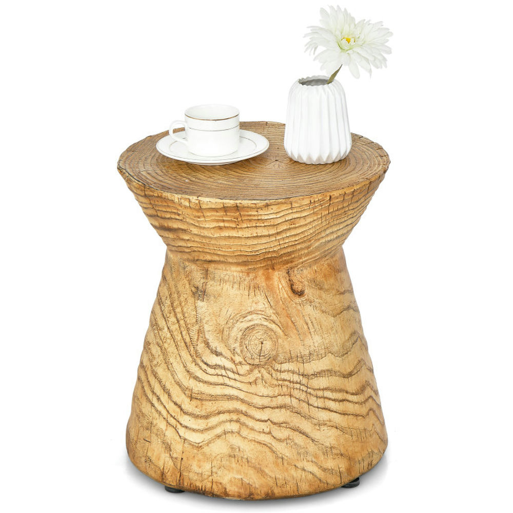 Topcobe Weather Resident Rock End Table with Wood Grain for Living Room ...