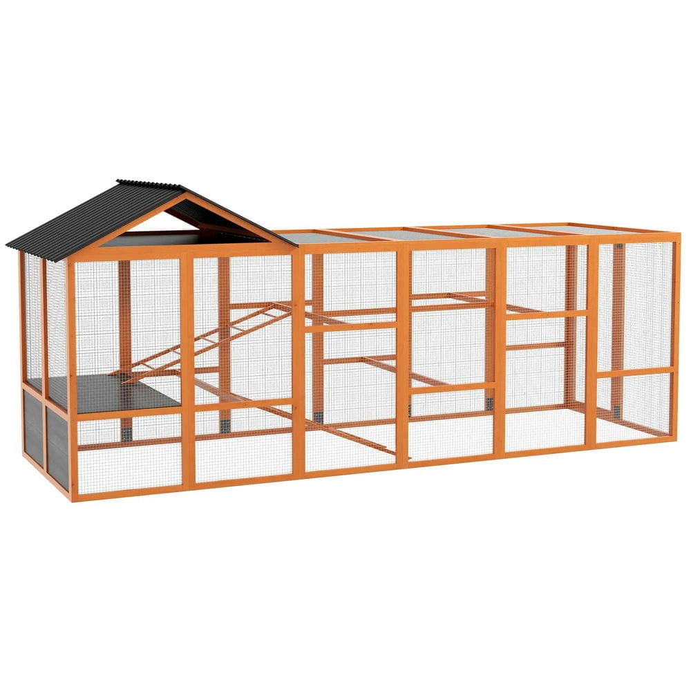 Topcobe Wooden Chicken Coop Run for 6 - 10 Chickens, Hen House Add-On ...