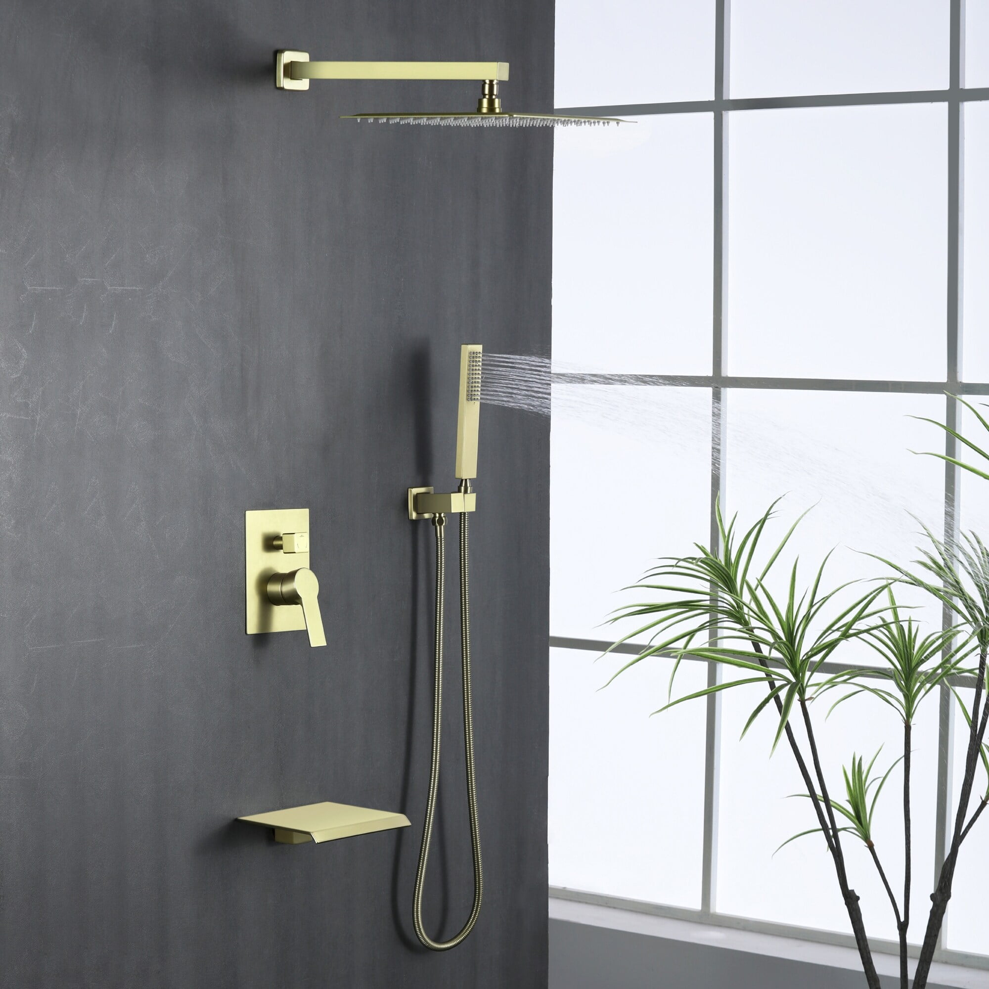 Topcraft Complete Shower System Brushed Gold - Walmart.com