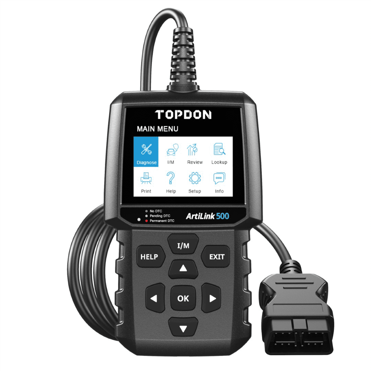 Topdon ArtiLink500 - Code Reader - 10 OBDII Modes & Data Graphing ...