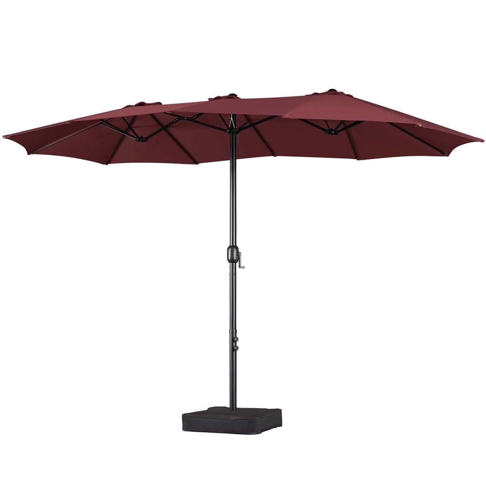 Topeakmart 13x8 ft Outdoor Triple-Size Market Patio Parasol with Base ...
