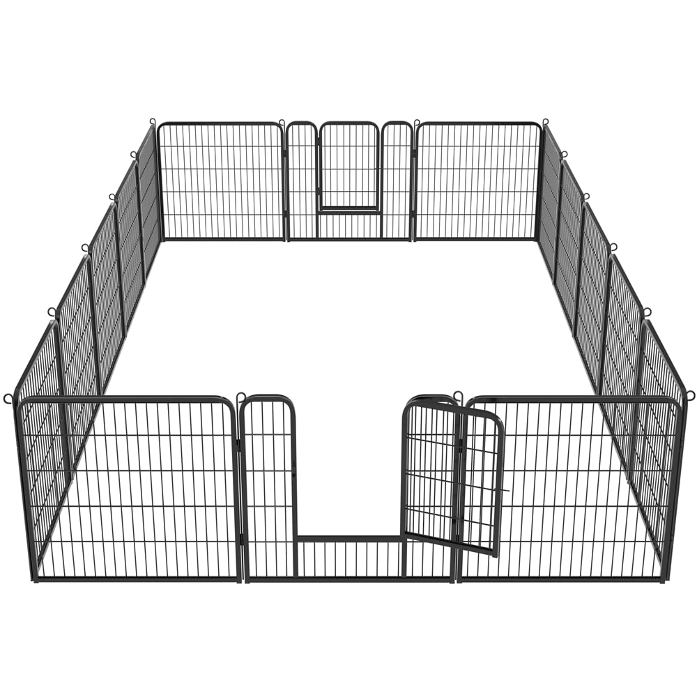 Topeakmart Heavy Duty 16 Panel Metal Dog Playpen, Indoor/Outdoor Large ...