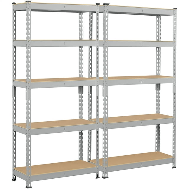 Topeakmart 2 Pieces of 5 Tiers Boltless Storage Shelf Goods Rack for ...