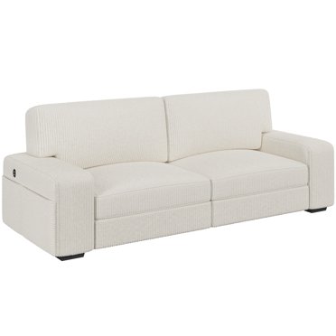 Renwick 83.5'' W 2-Seater Modern Corduroy Fabric Sofa Couch with USB ...