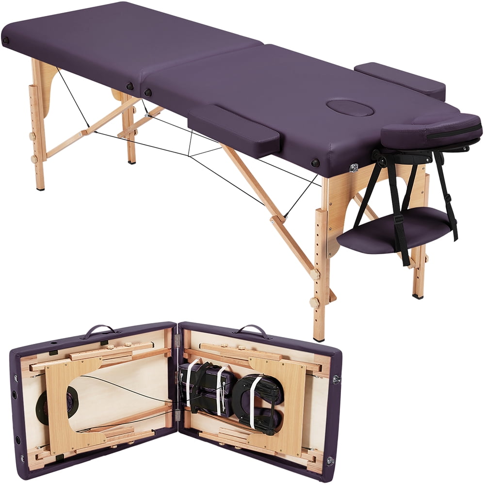 Topeakmart 2 Sections Adjustable Massage Table Folding Massage Bed with ...
