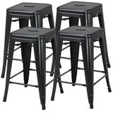 Topeakmart 24''Backless Stackable Bar Stools Metal Counter Height ...