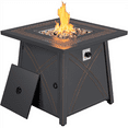 Topeakmart 28″ Rectangular Metal Fire Pit Patio Table w/ Dining Bar ...