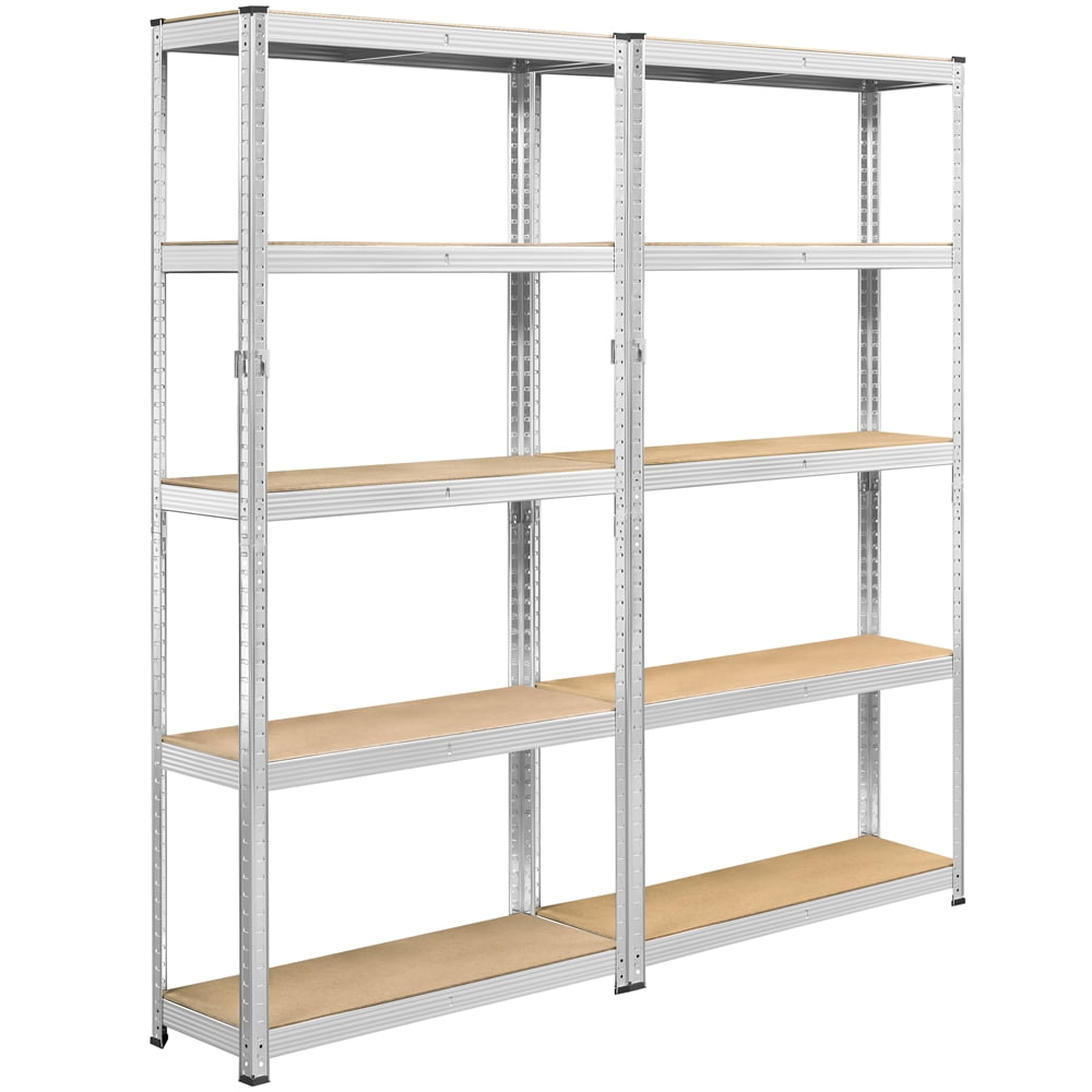 Topeakmart 2PCS 5-Tier Steel Shelf, Adjustable Metal Storage Shelving ...