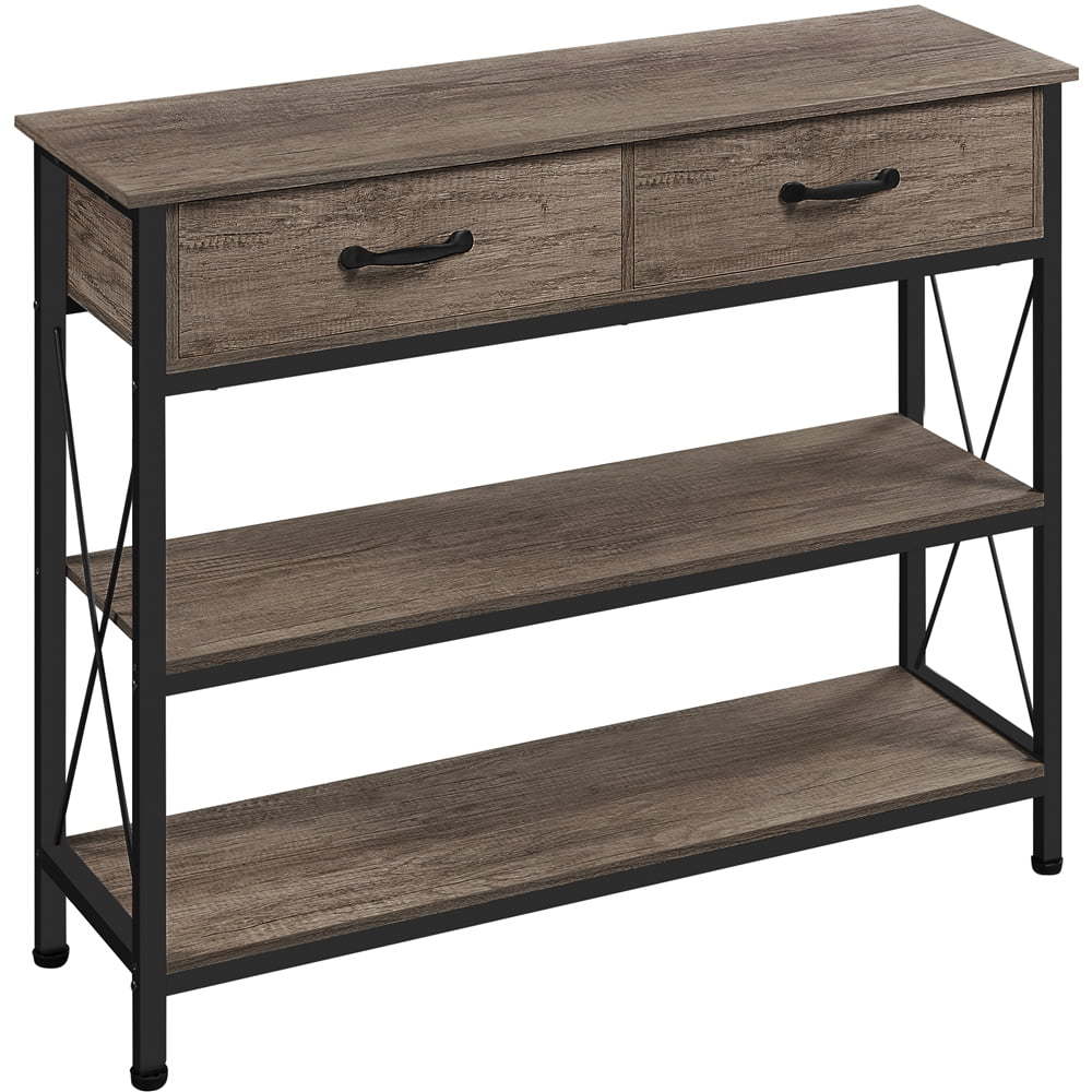 Topeakmart 3-Layer Console Table Entryway Table with 2-Drawers & 2 ...