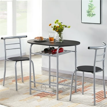 Costway 3 Piece Dining Set Table 2 Chairs Home Kitchen Breakfast ...