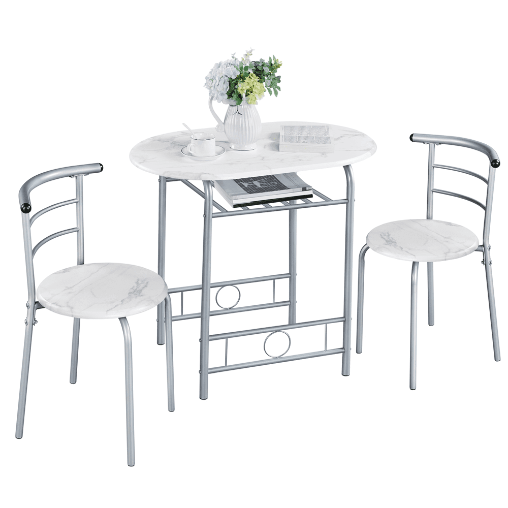Topeakmart Modern Round Dining Table Set, Compact for Small Spaces ...