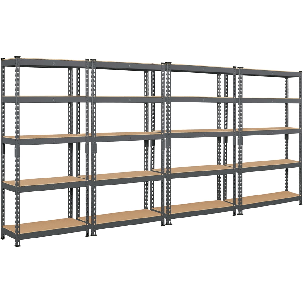 Topeakmart 4 Pieces of 5 Tiers Boltless Storage Shelf Goods Rack for ...