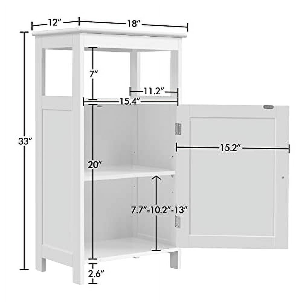 Topeakmart 4-Tier Bathroom Floor Cabinet, Multifunctional Free Standing ...