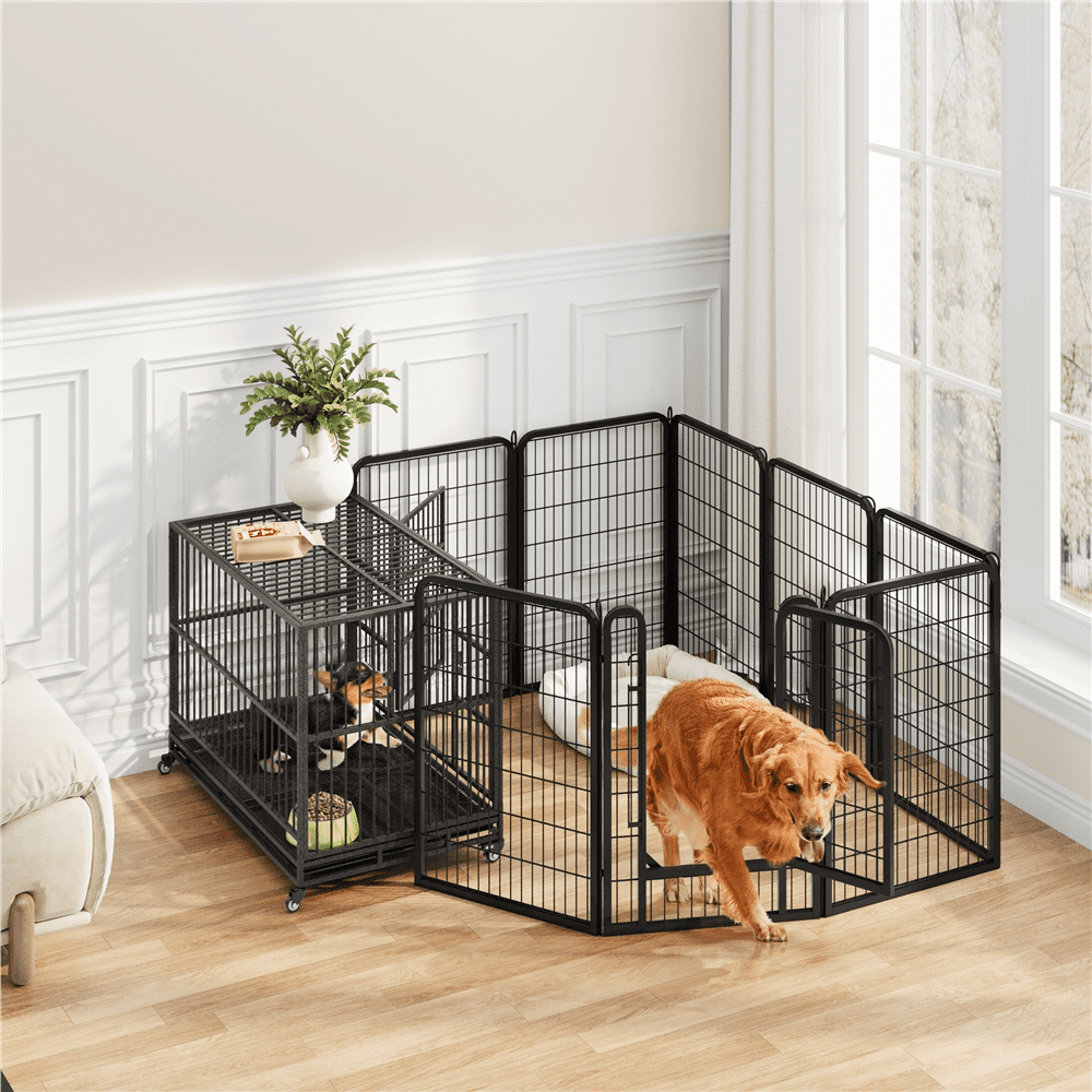 "Topeakmart 40"" Tall 6 Panels Metal Pet Playpen, Exercise Yard Pen for ...