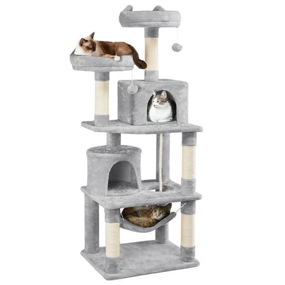 Topeakmart Large 62.2''H Multi Level Cat Tree Tower with Climbing Wall ...