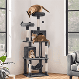 Yaheetech 70.5" H Multi Level Cat Tower with 5 Scratching Posts, Dark ...