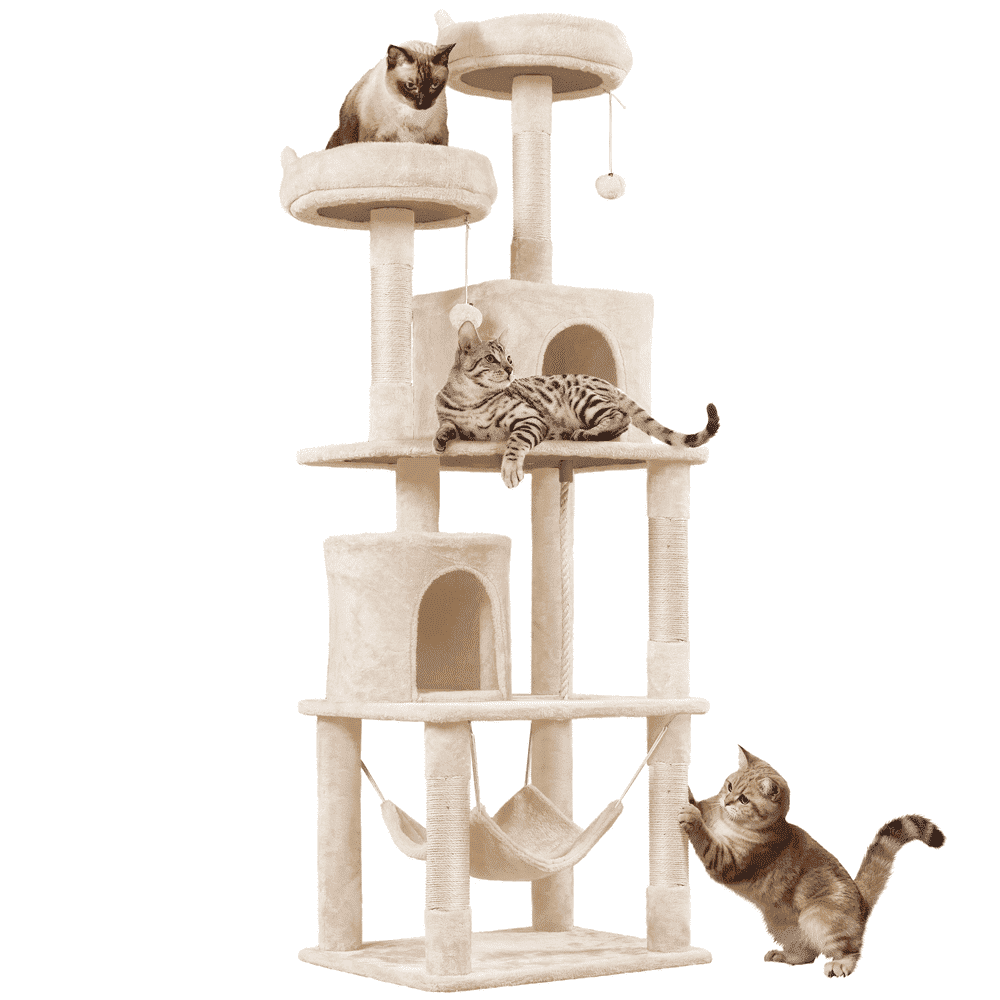 Topeakmart 70.5" Multi Level Cat Tree, 2 Condos, 2 Foam-Padded Perches ...