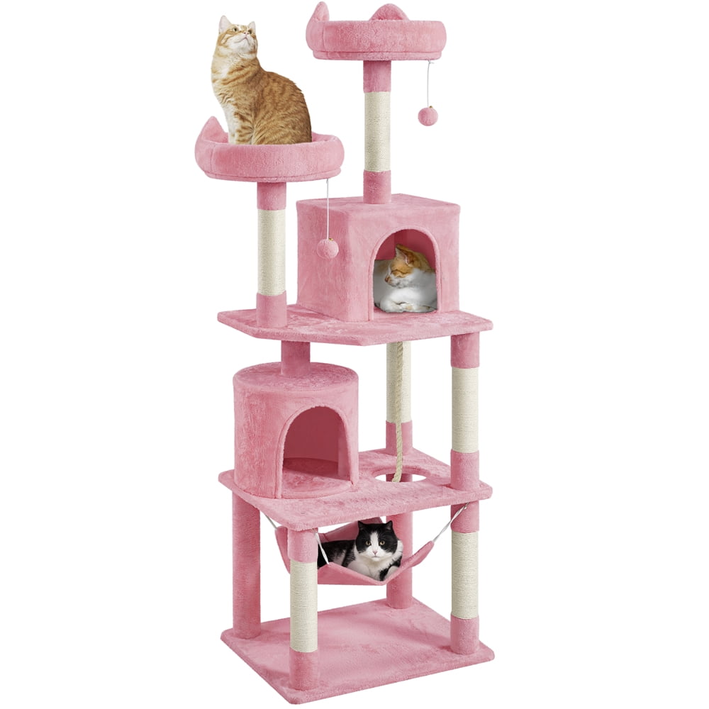 Topeakmart 70.5" H Multi Level Cat Tree with 2 Condos & 2 Foam-Padded ...