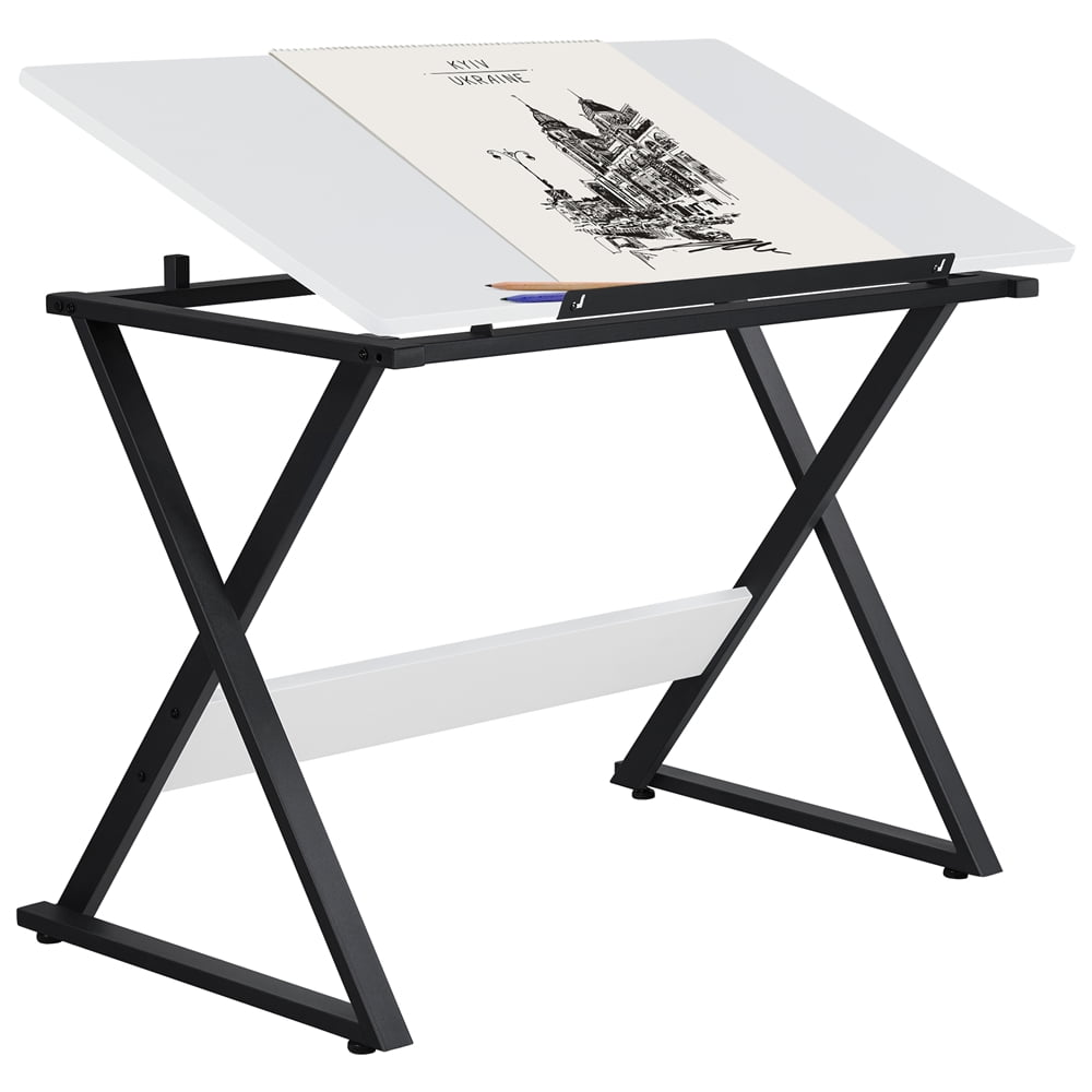 Topeakmart Adjustable Drawing Desk, Drafting Table for Adults, Artists with Pencil Ledge, Height ...