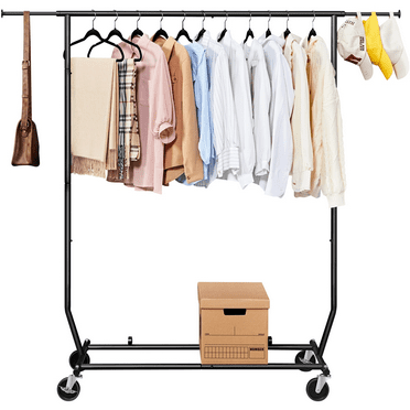 Mainstays 2 Tier Adjustable Chrome Garment Rack with Silver Metal and ...