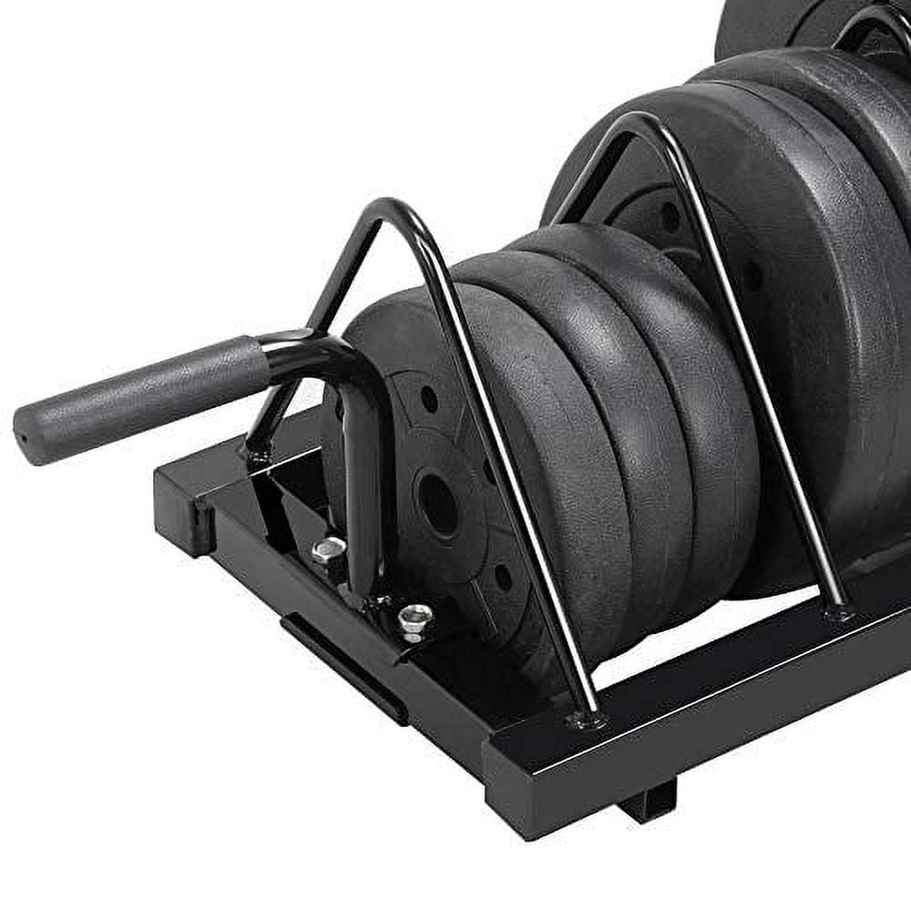 Topeakmart Barbell Weight Plate Bumper Stand,Powder-Coated Steel Frame ...